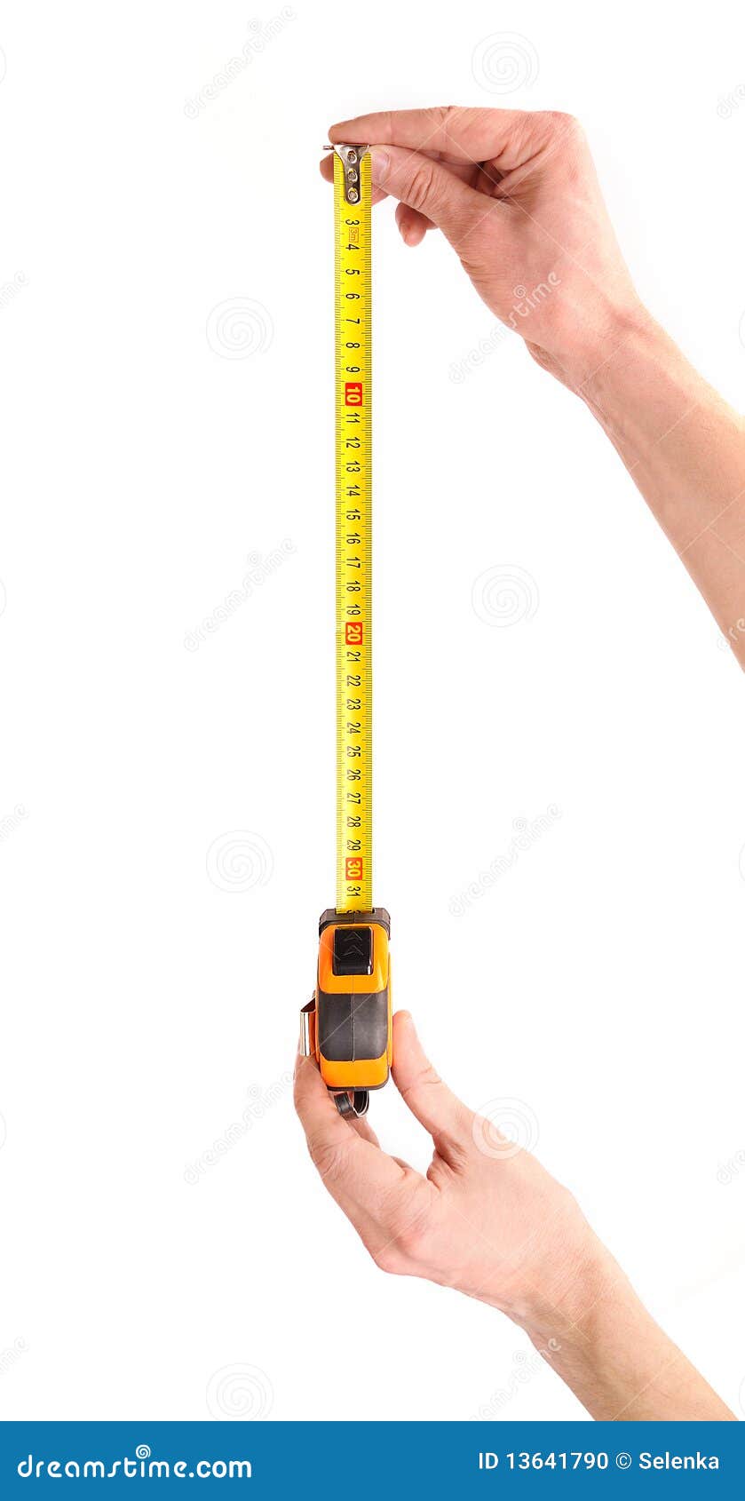 Tape measure in hands stock photo. Image of male, human - 13641790