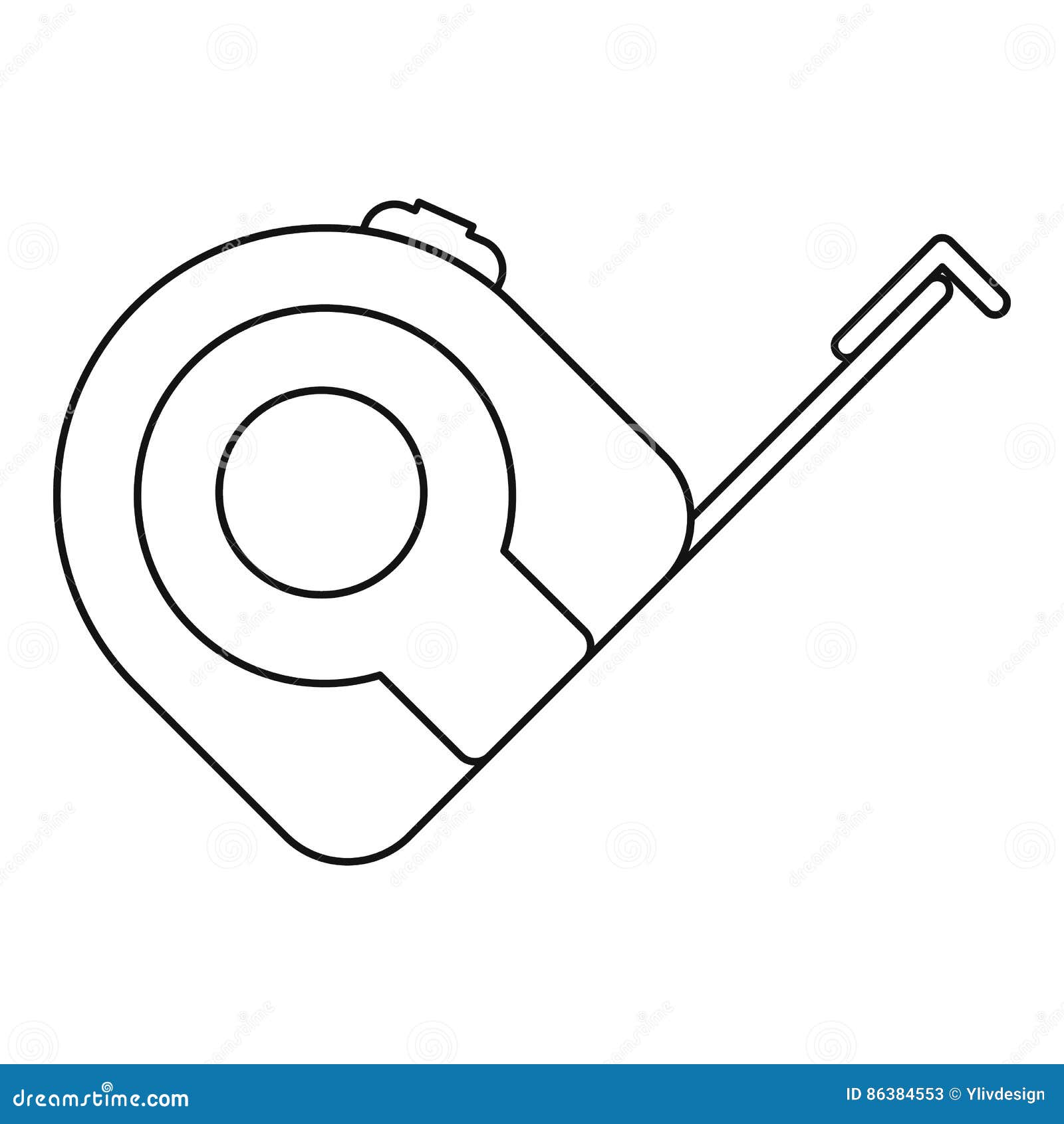 Tape Measure Icon, Outline Style Stock Vector - Illustration of black ...
