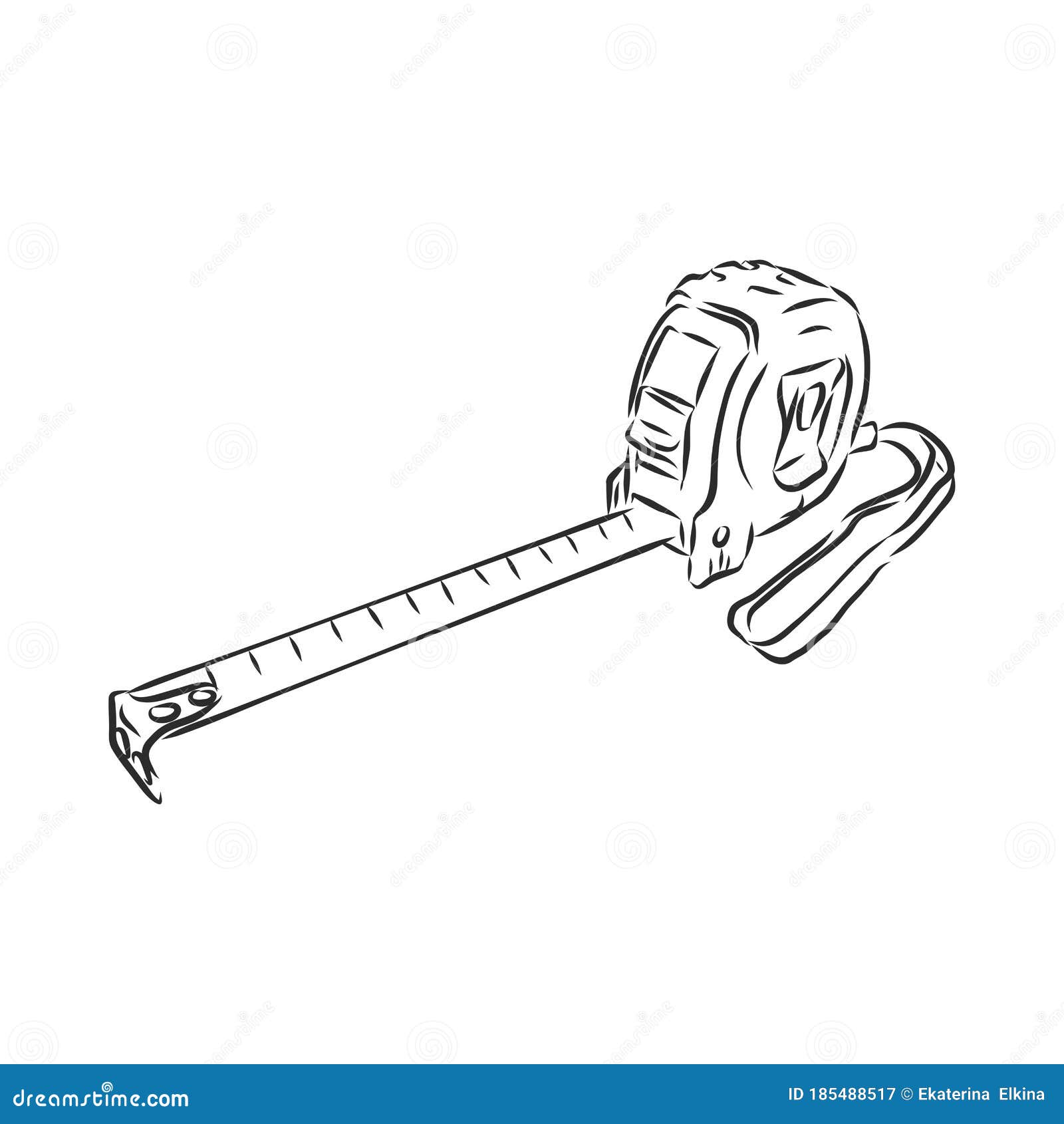 Tape Measure Icon Sketch Style. Construction Tape Measure, Vector ...