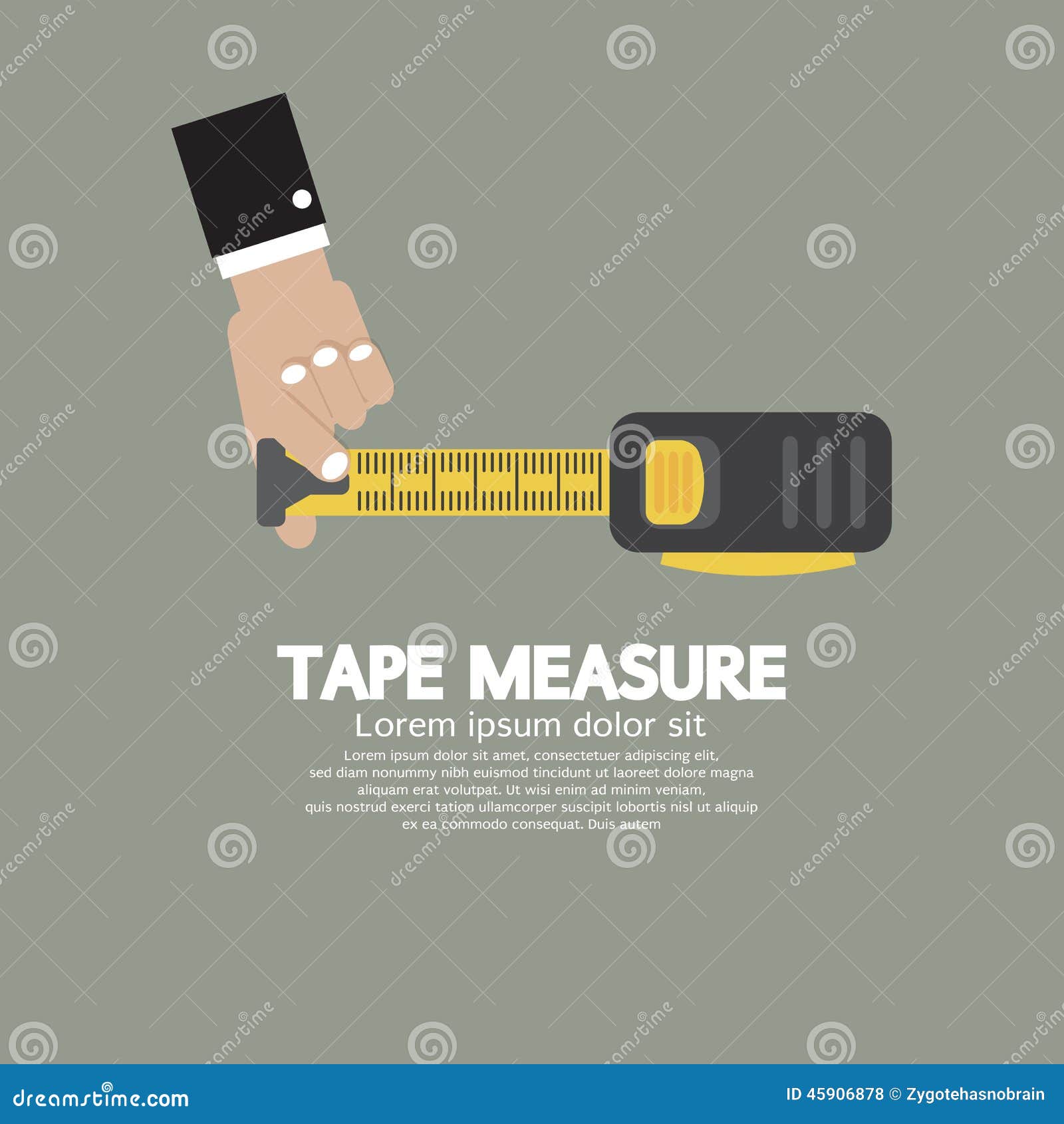 Tape Measure With Man's Hand Vector Illustration | CartoonDealer.com ...