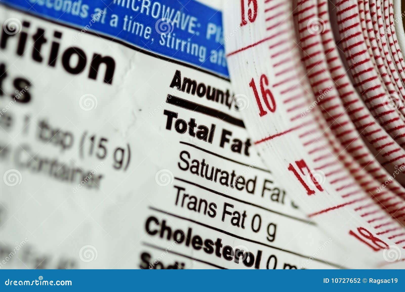 Tape Measure Next To Nutrition Facts, Stock Photo - Image of nutrition ...