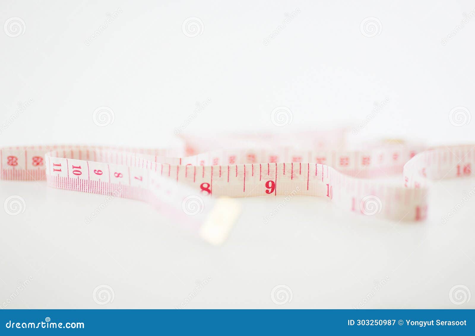 Tape Measure with Number on White Space Stock Image - Image of ...