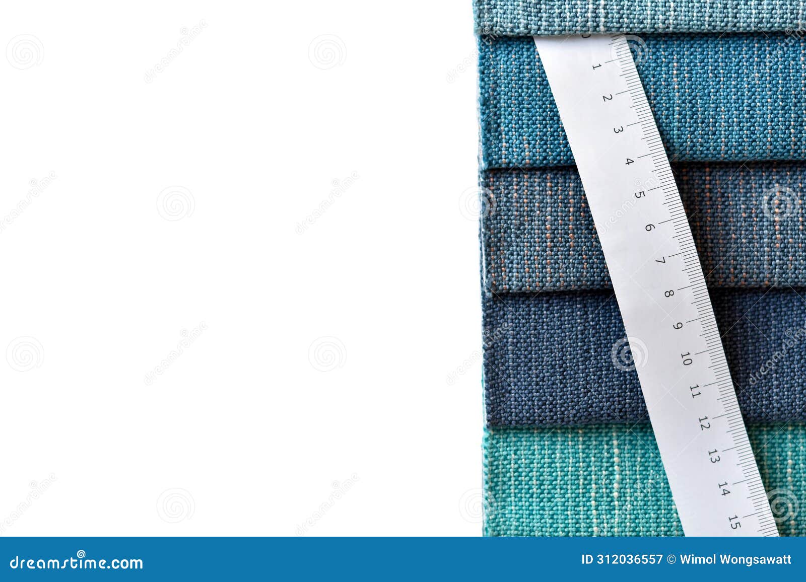 Tape Measure Overview Sample Fabric Material Polyester on Isolated ...