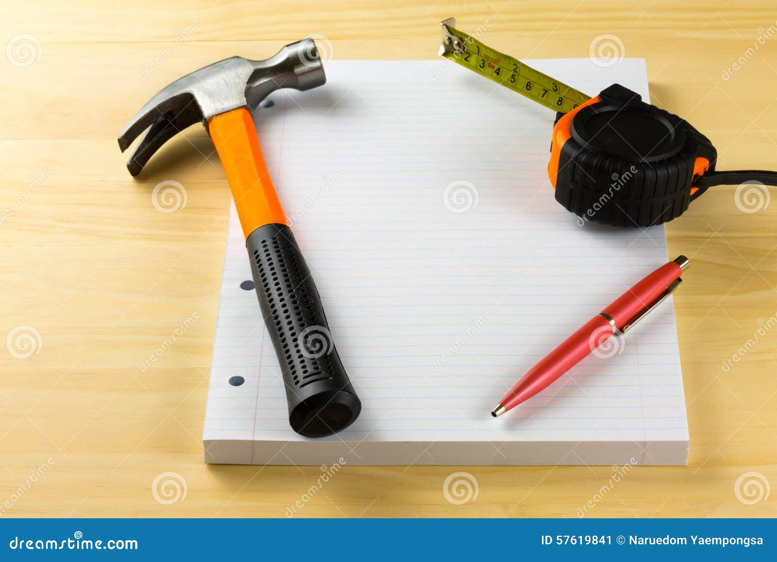 Tape measure, paper, pen stock image. Image of distance - 57619841