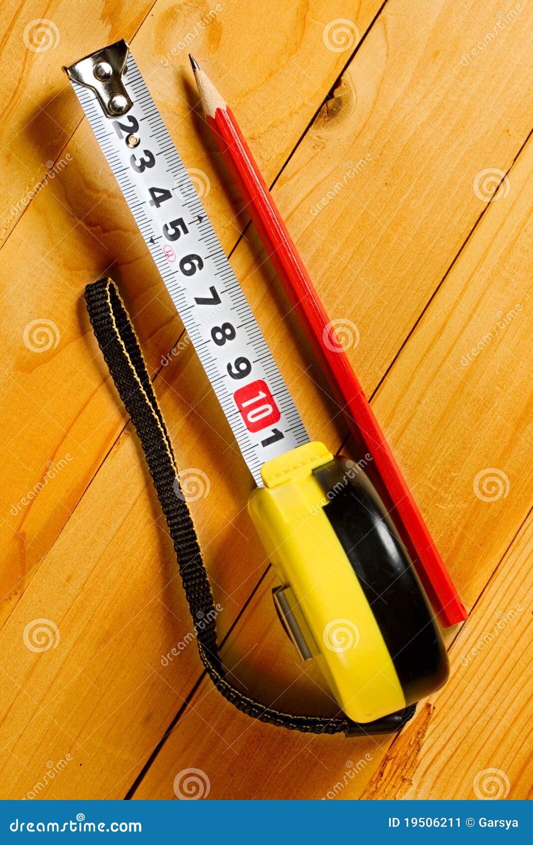 Tape measure, pencil stock image. Image of measure, distance - 19506211