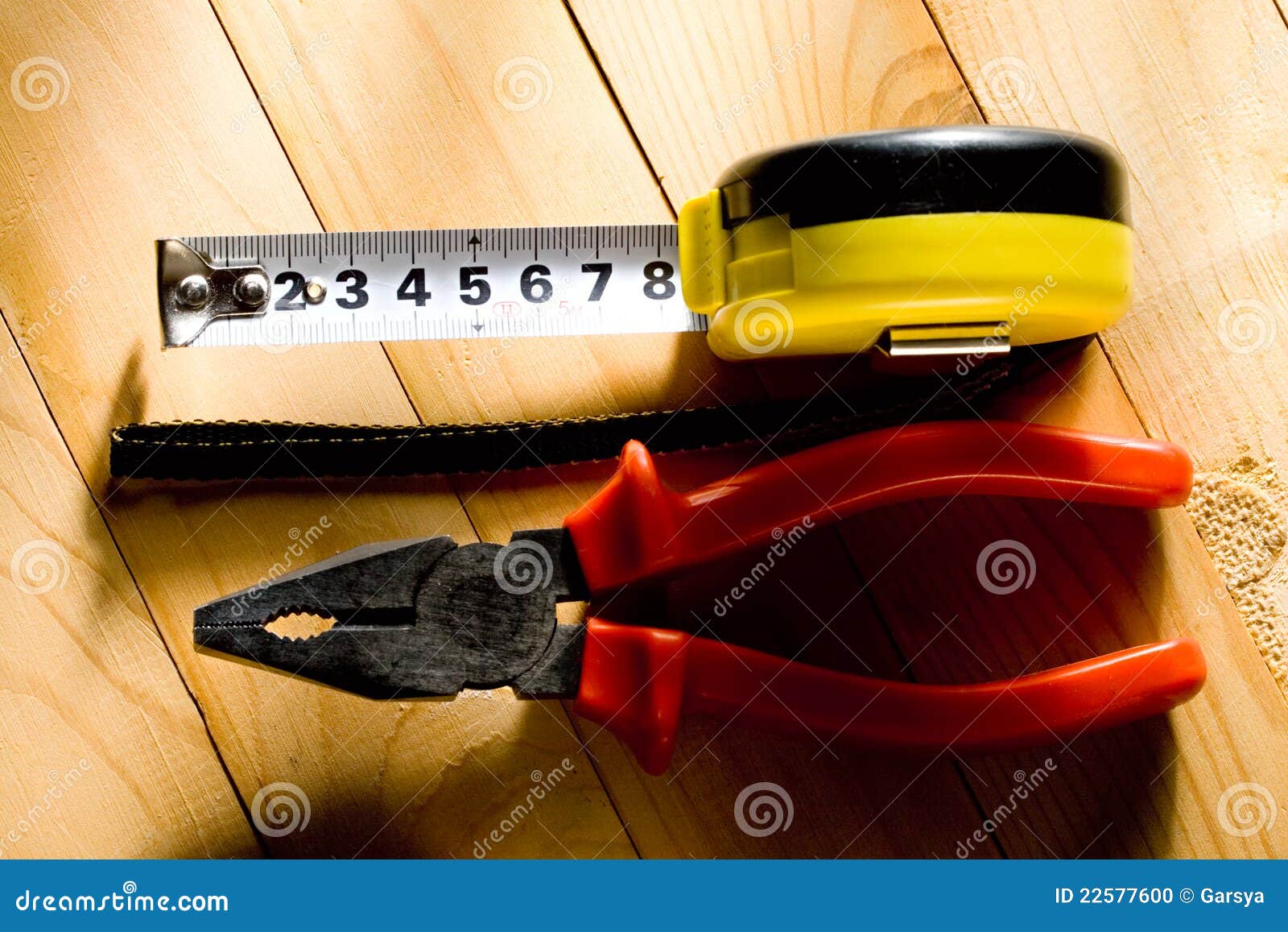 Tape measure and pliers stock photo. Image of construct - 22577600