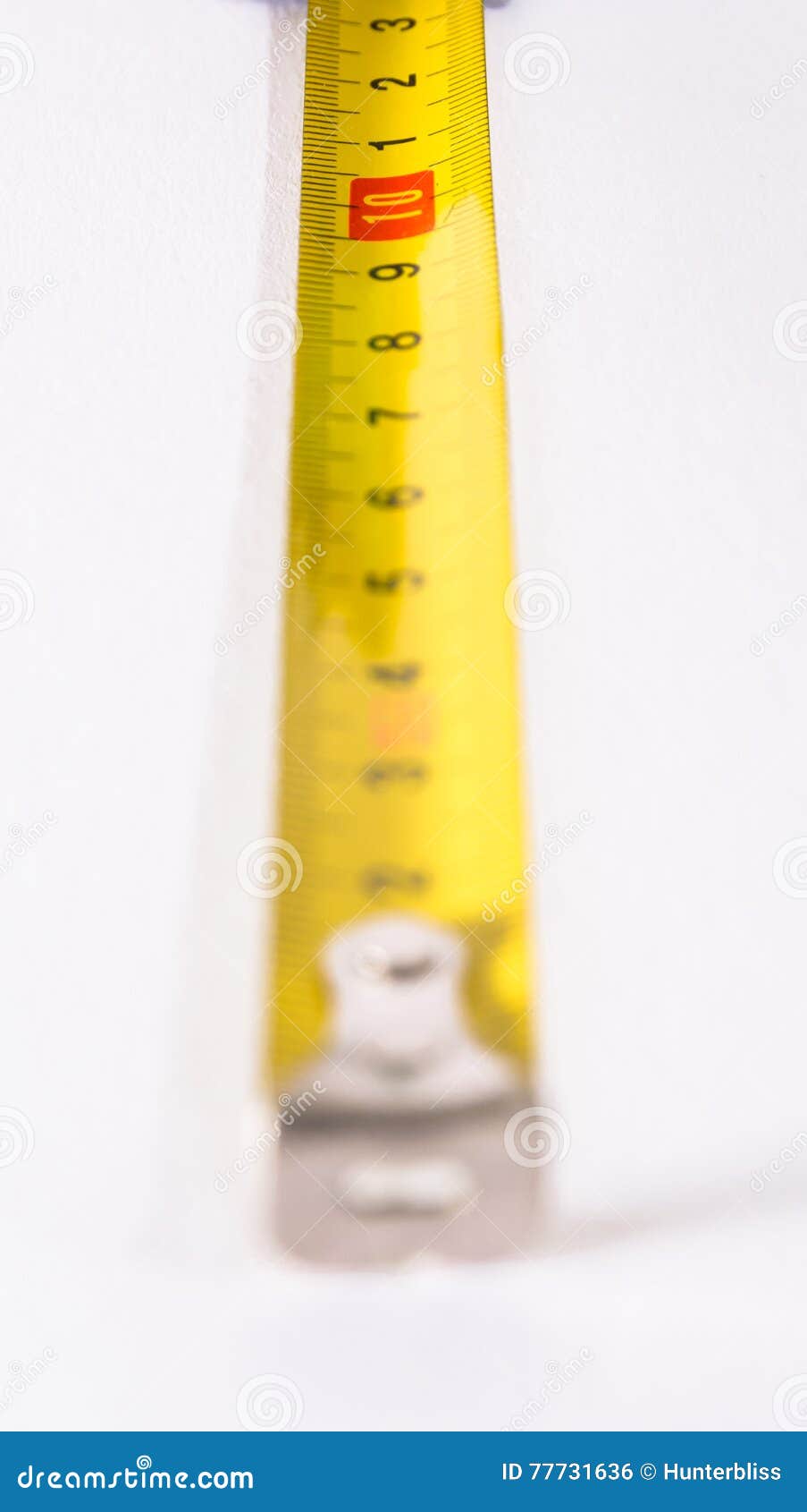 Tape Measure Rolled Out Yellow Bright Lines Closeup Construction Stock ...
