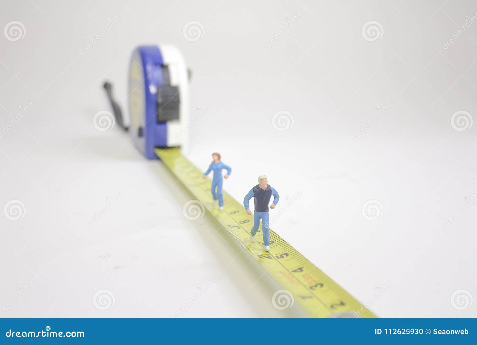 The Tape of Measure with Running Figure Stock Photo - Image of fitness ...