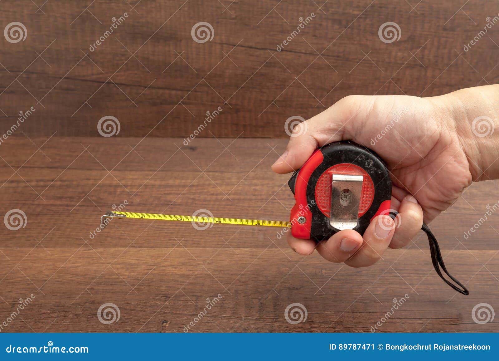 Tape Measure on Wooden Background Stock Image - Image of instrument ...