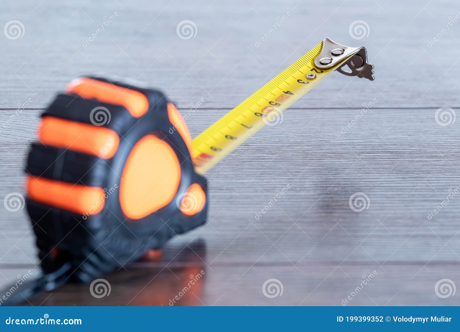 Tape Measure on a Wooden Dark Table, Measuring Tool Stock Photo - Image ...