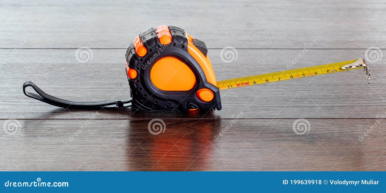 Tape Measure on a Wooden Dark Table, Measuring Tool Stock Photo - Image ...