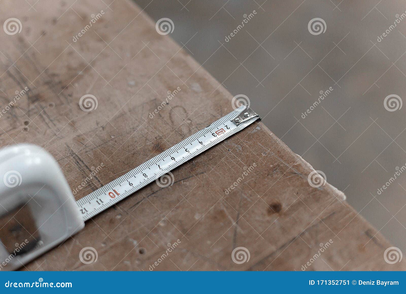 Tape Measure on Work Table in the Carpentry Stock Image - Image of ...
