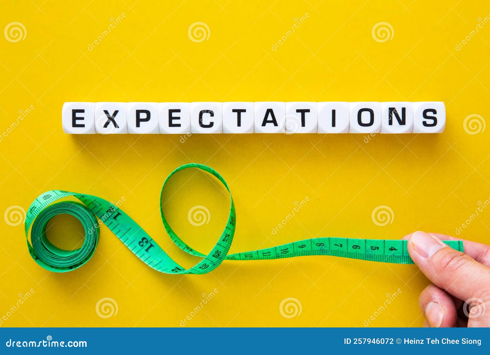Tape Measuring with Expectations Word. Evaluation Concept Stock Photo ...