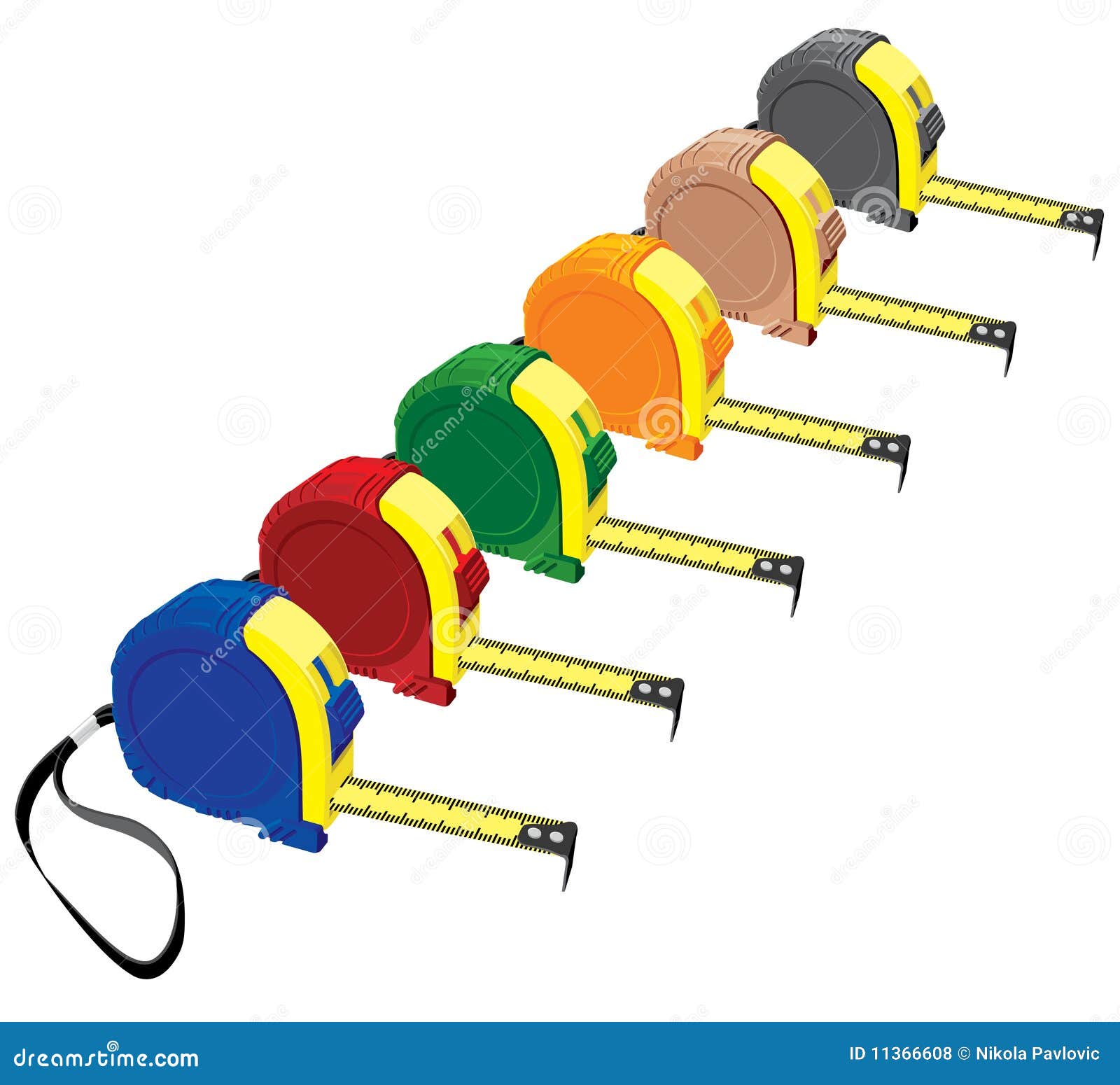 Tape meters stock vector. Illustration of work, ruler - 11366608