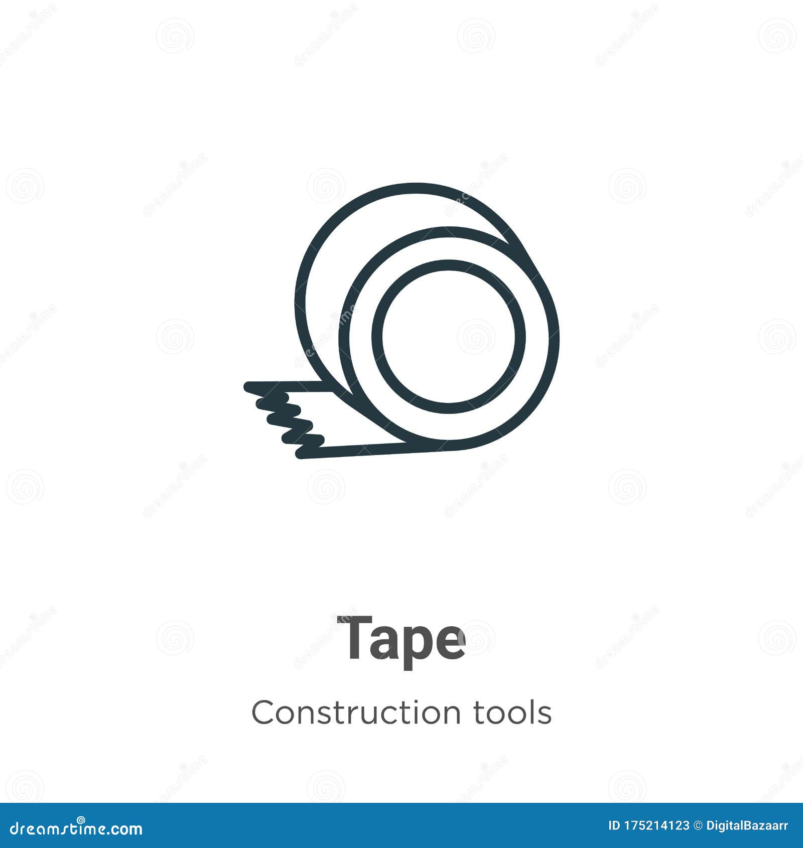 Tape Outline Vector Icon. Thin Line Black Tape Icon, Flat Vector Simple ...