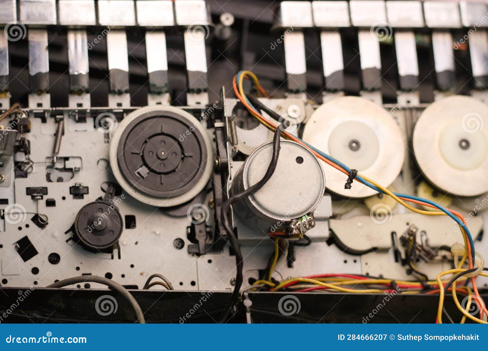 Tape Pulling Mechanism of the Cassette Deck. Stock Image - Image of ...