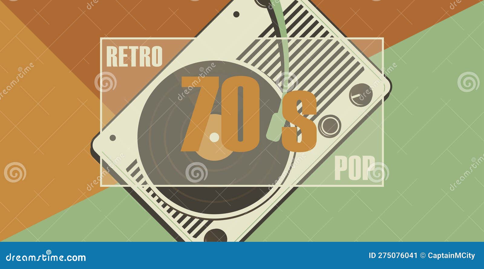 Tape Recorder for Playing Vinyl Records Retro Background. 70s Concept ...