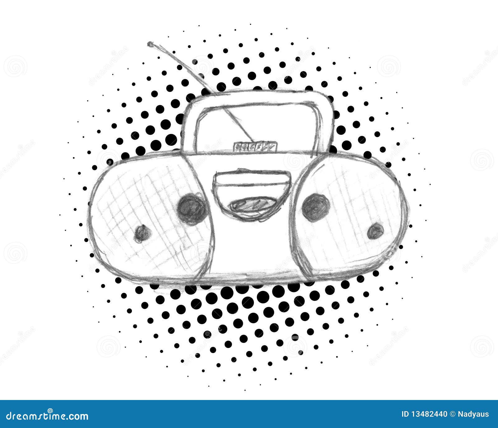 Tape recorder sketch stock illustration. Illustration of equipment ...