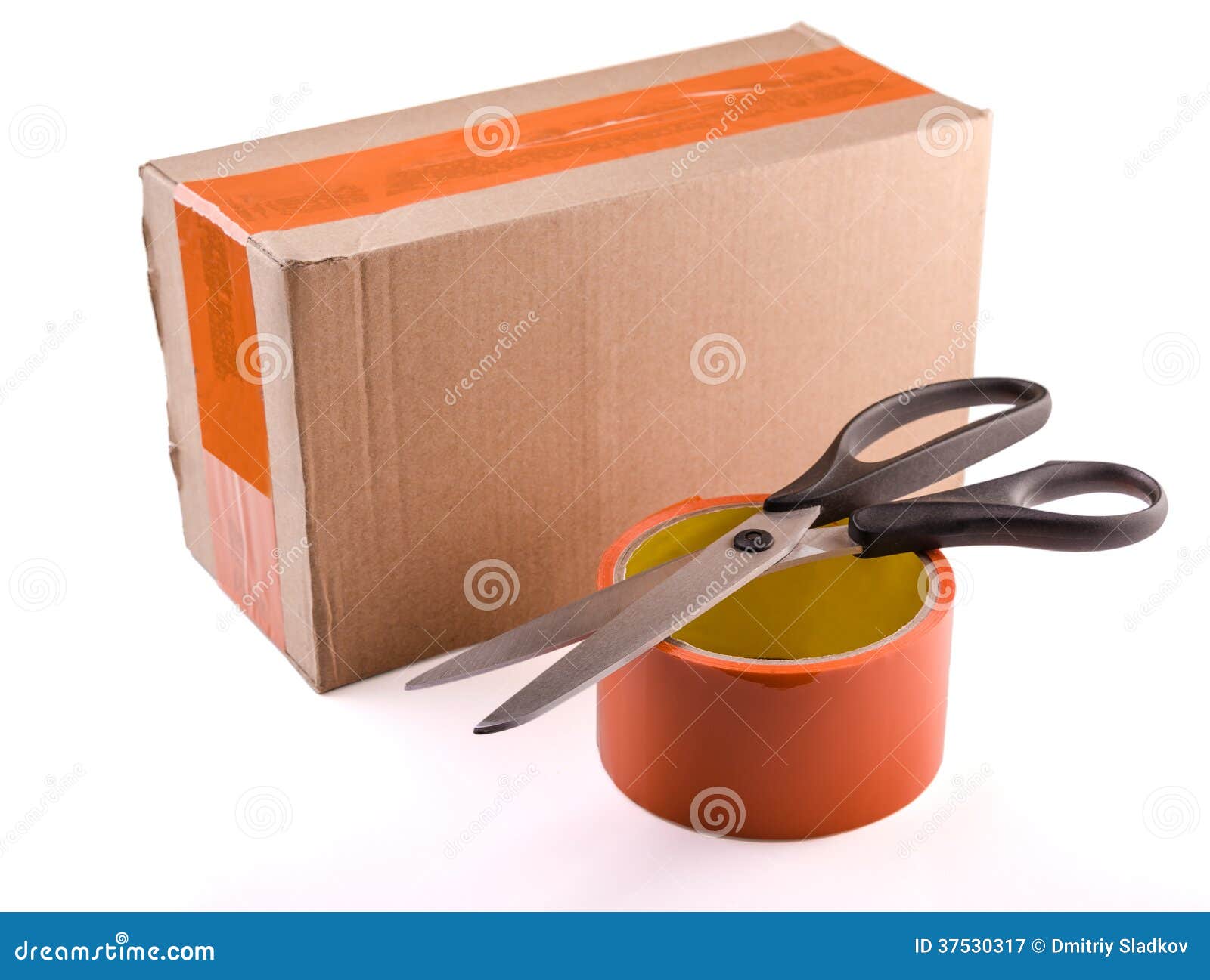 Tape and scissors stock image. Image of metal, construction - 37530317