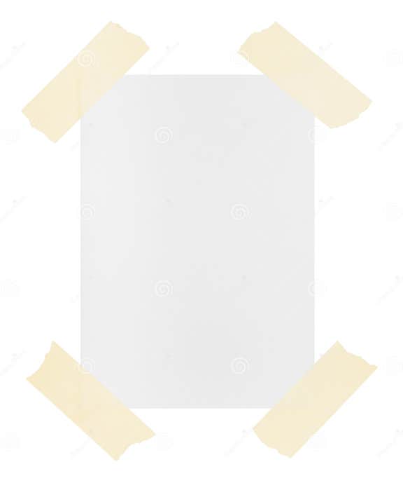 Taped down blank paper stock photo. Image of paper, stripe - 26840706