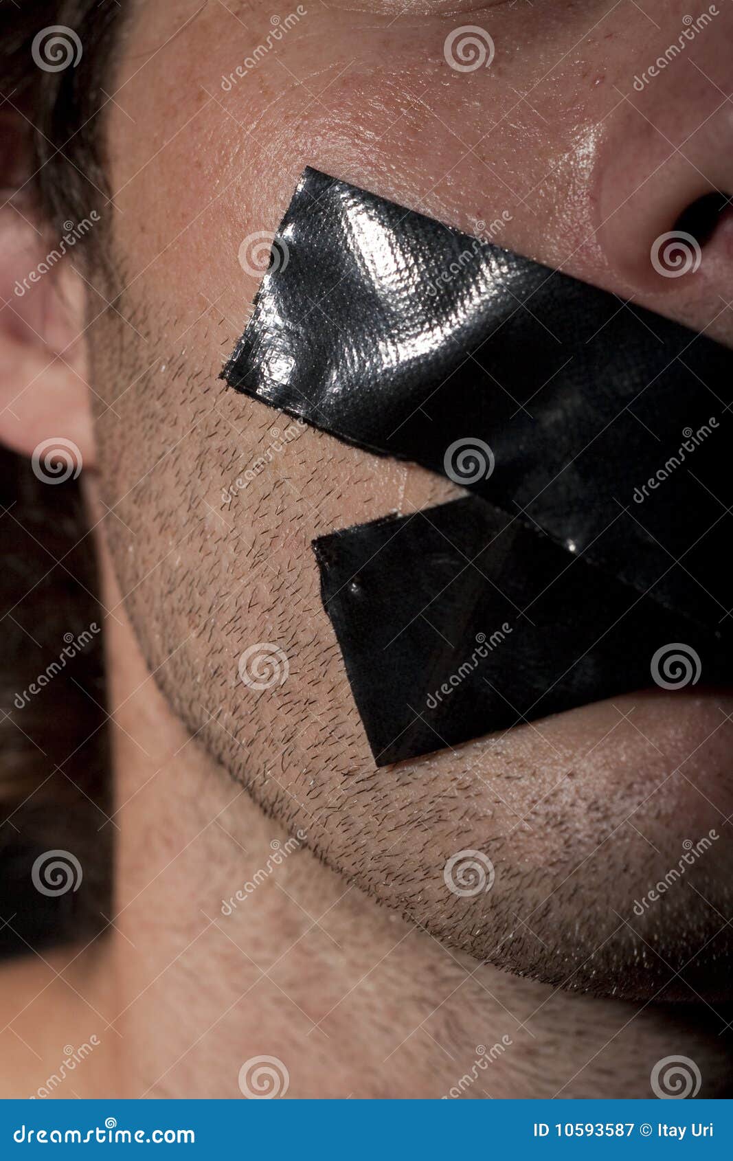 Taped mouth stock image. Image of constrain, mouth, male - 10593587