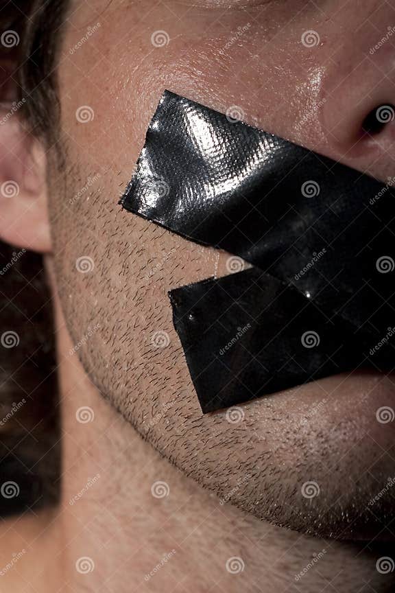 Taped mouth stock image. Image of constrain, mouth, male - 10593587