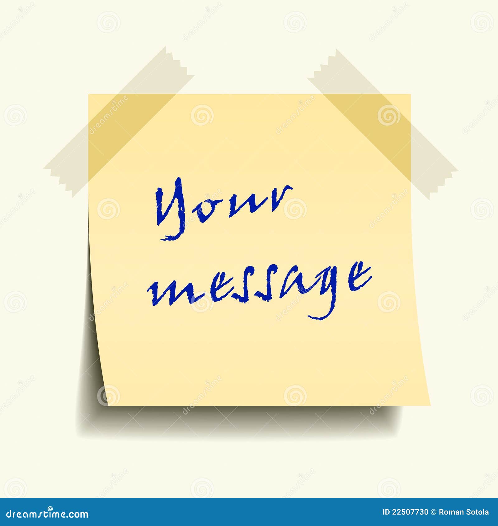 Taped note paper stock vector. Illustration of announcement - 22507730