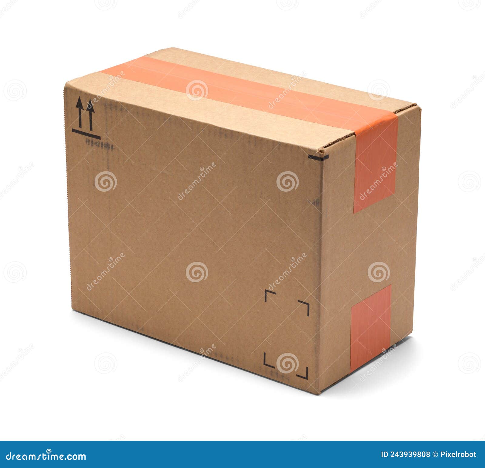 Worn Box Package stock photo. Image of orange, shipped - 243939808