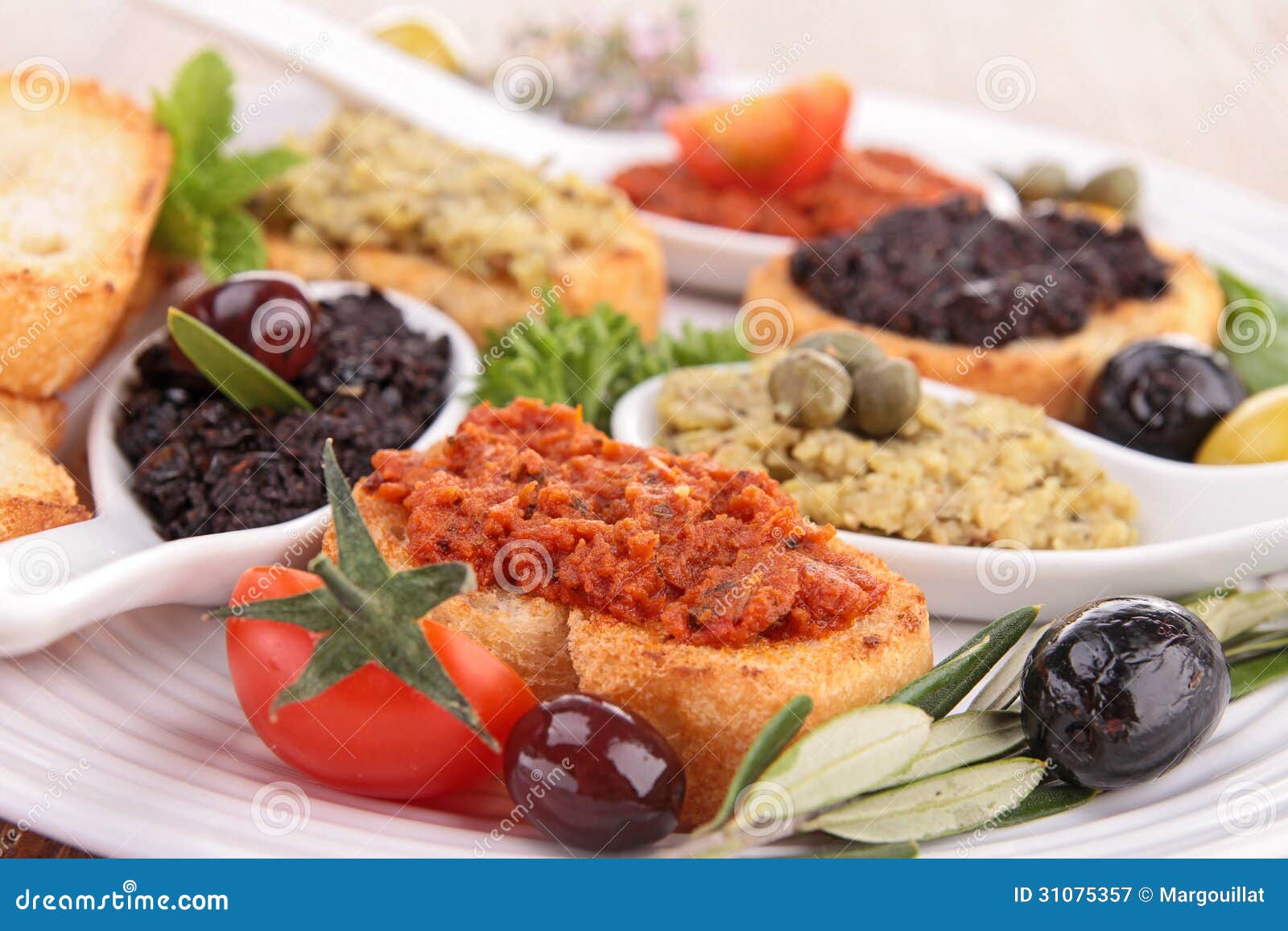 Tapenade and toast stock image. Image of canape, freshness - 31075357
