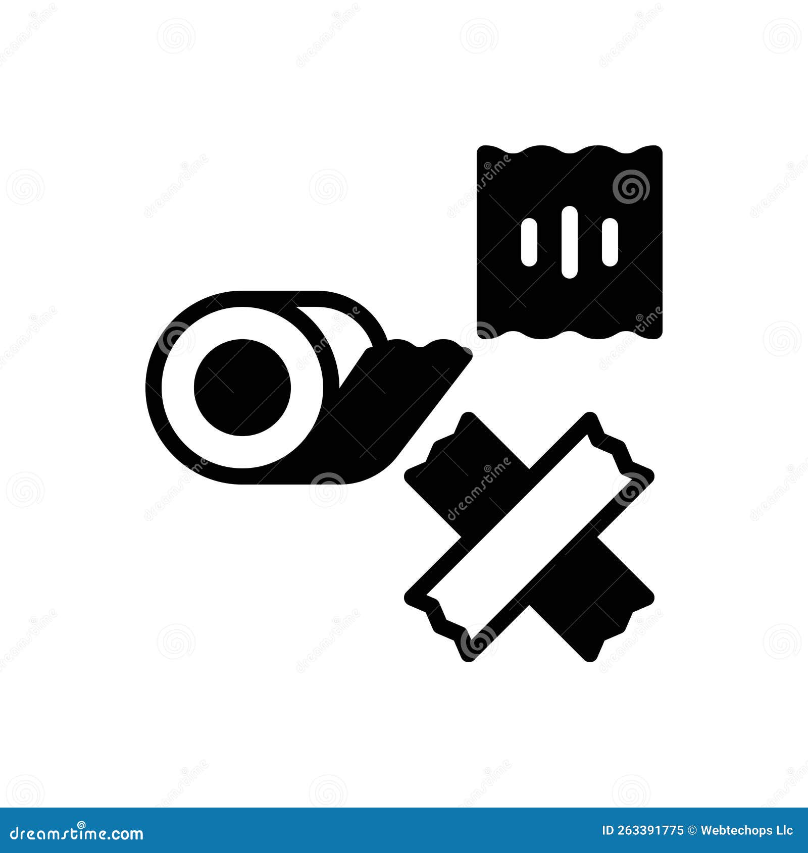 Black Solid Icon for Tapes, Tape and Sticky Stock Vector - Illustration ...