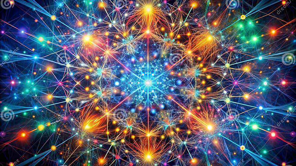 A Tapestry of Interconnected Nodes: Abstract Digital Art Visualizing a Neural Network Generative ...