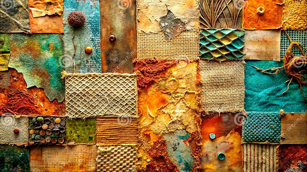 A Tapestry of Textures: a Mixed Media Artwork Explores the Interplay of Different Materials and ...