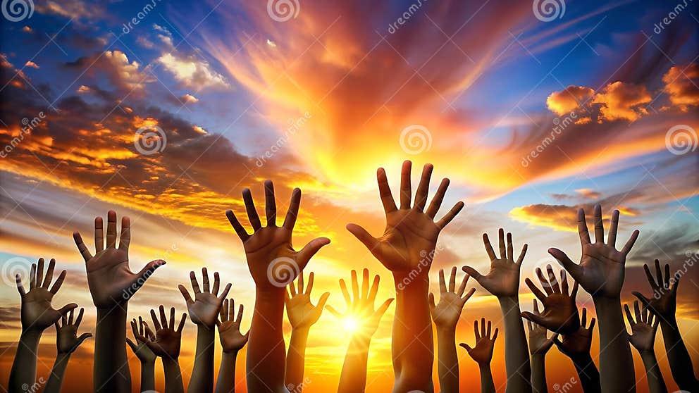 A Tapestry of Unity: Reaching for the Horizon Generative AI Stock Image ...