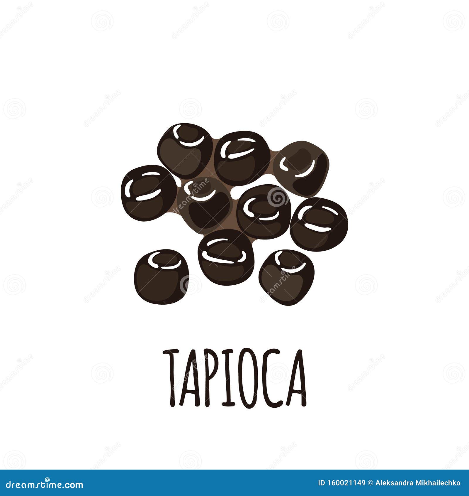 Tapioca Icon in Flat Style Isolated on White Background Stock Vector ...