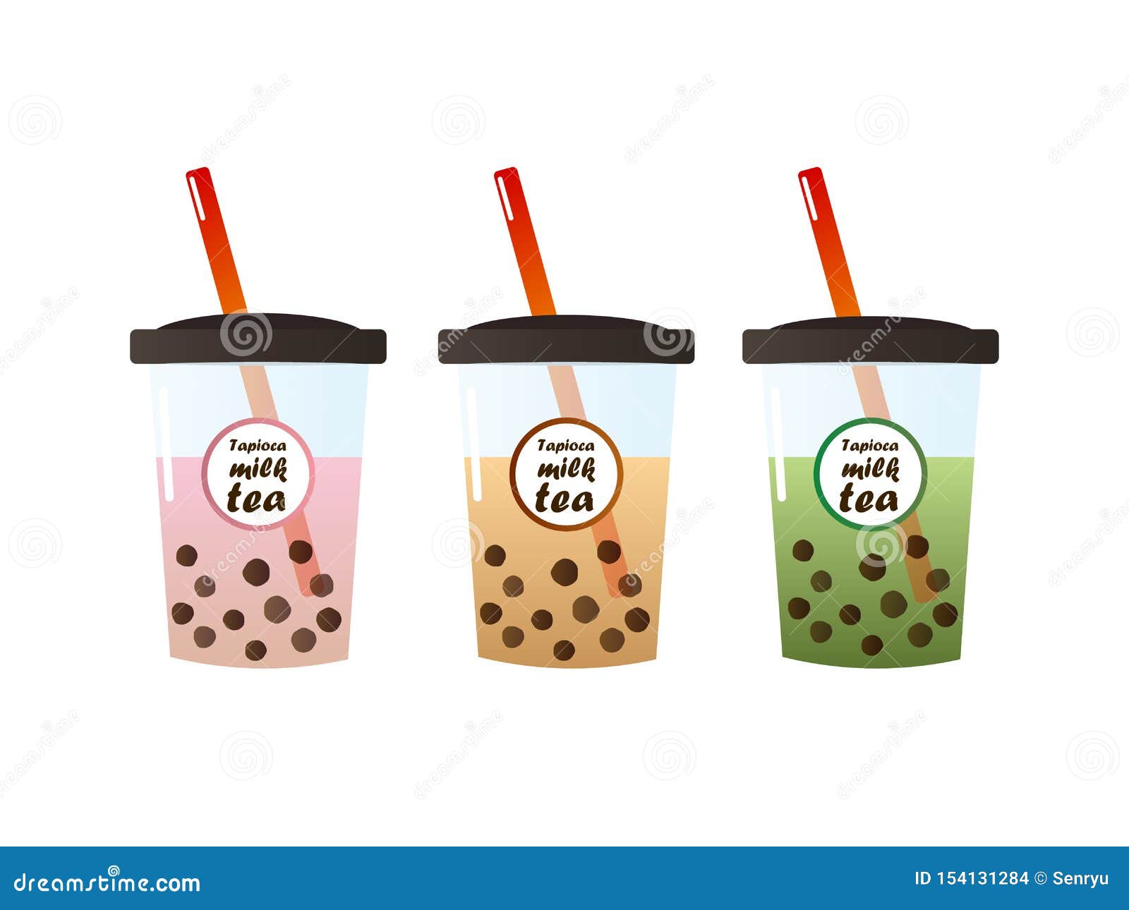 Tapioca milk tea3 stock vector. Illustration of drink - 154131284