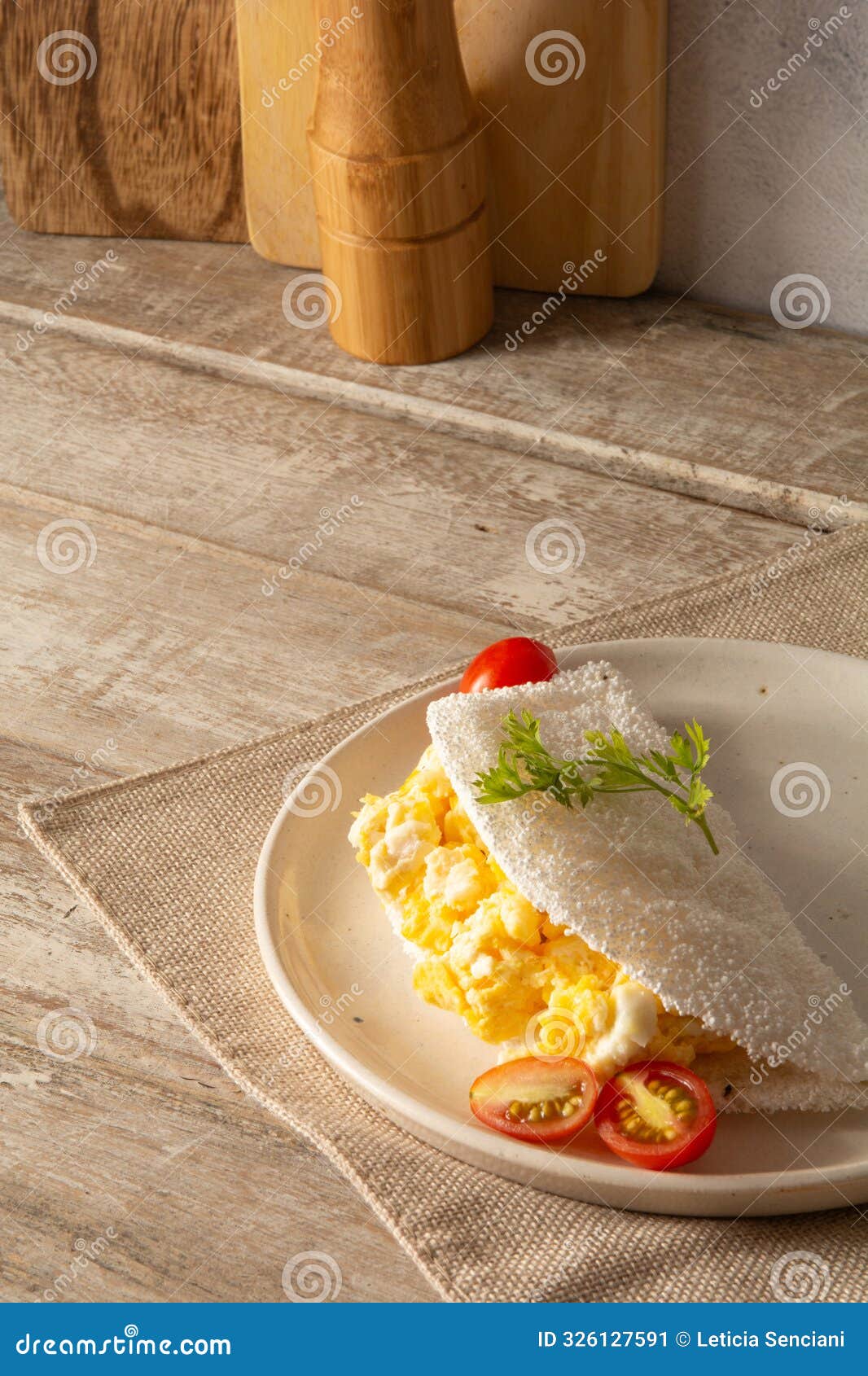 Delicious Gluten Free Tapioca Pancake with Eggs Brazilian Manioc Food ...