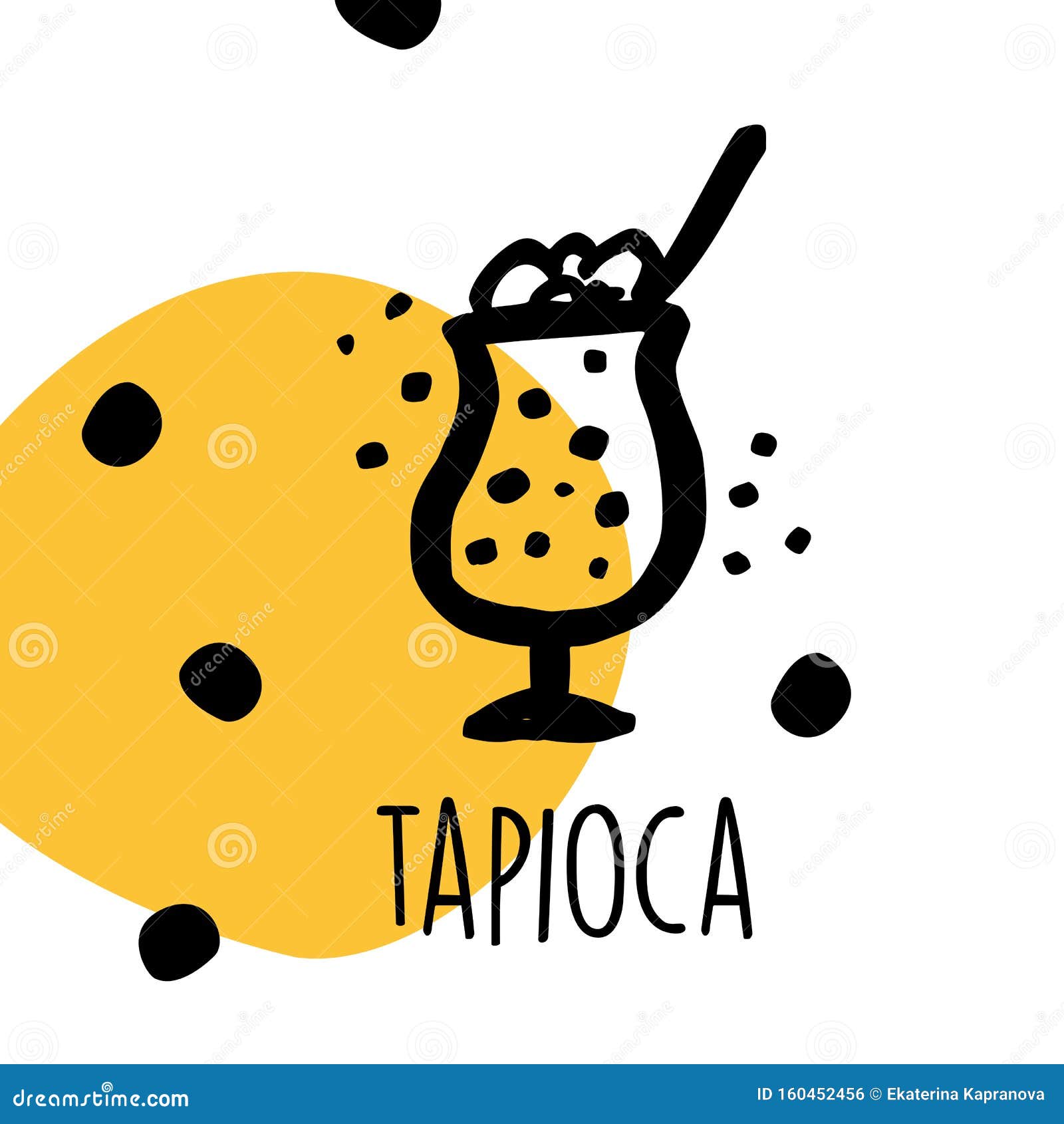 Tapioca Pearl Tea. Bubble Tea. Hand Drawn Illustration Stock Vector ...