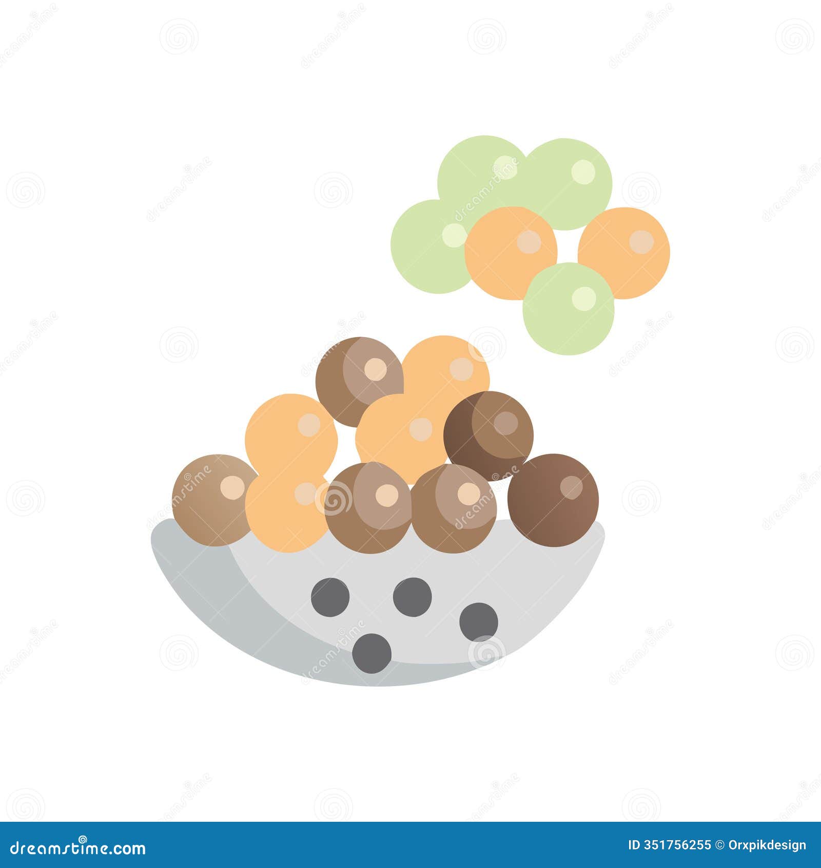 Tapioca Pearls. Seamless Pattern. Coloring Page Cartoon Vector ...