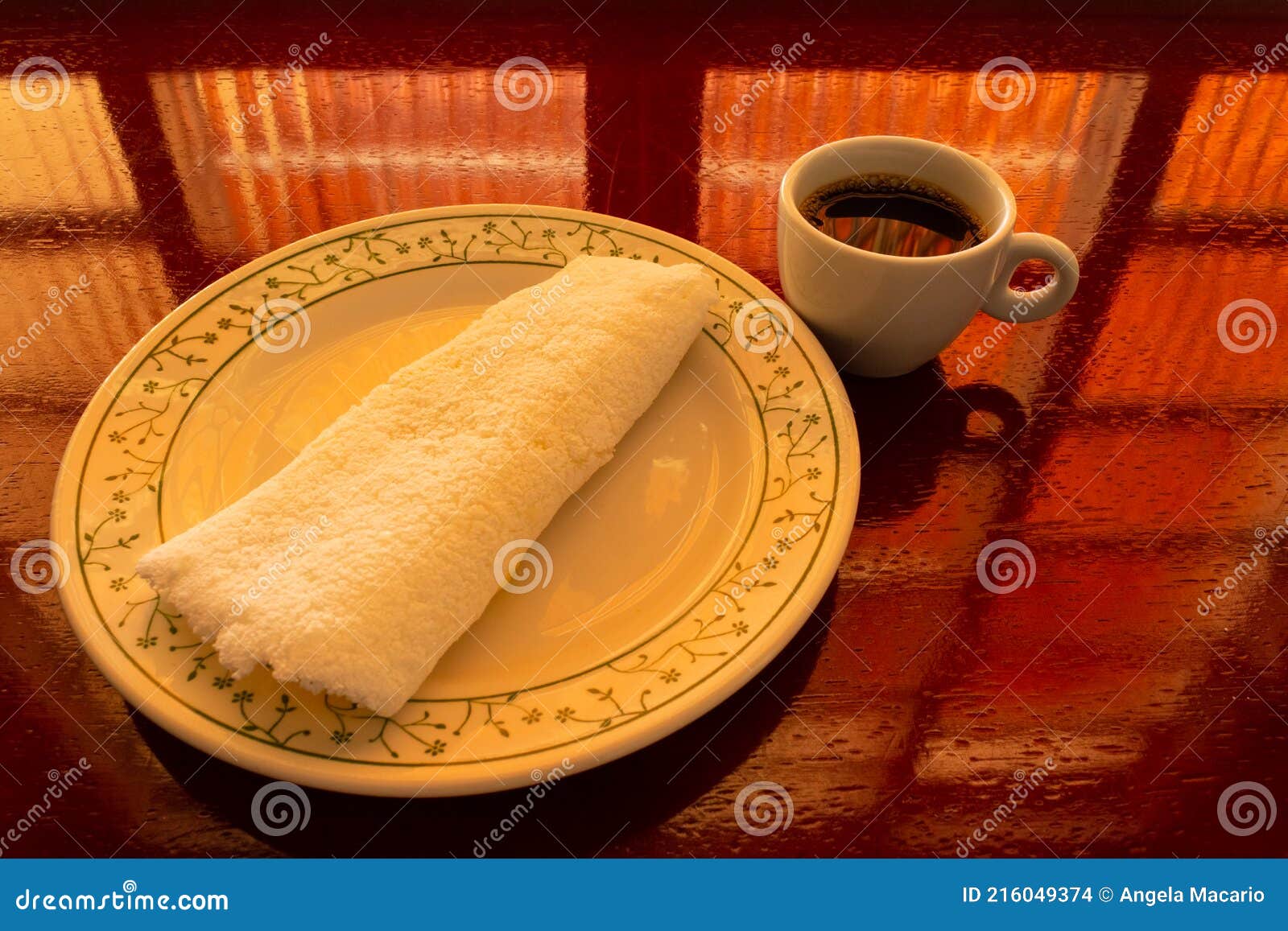 Tapioca in a Plate and a Cup with Coffee. Stock Photo - Image of ...