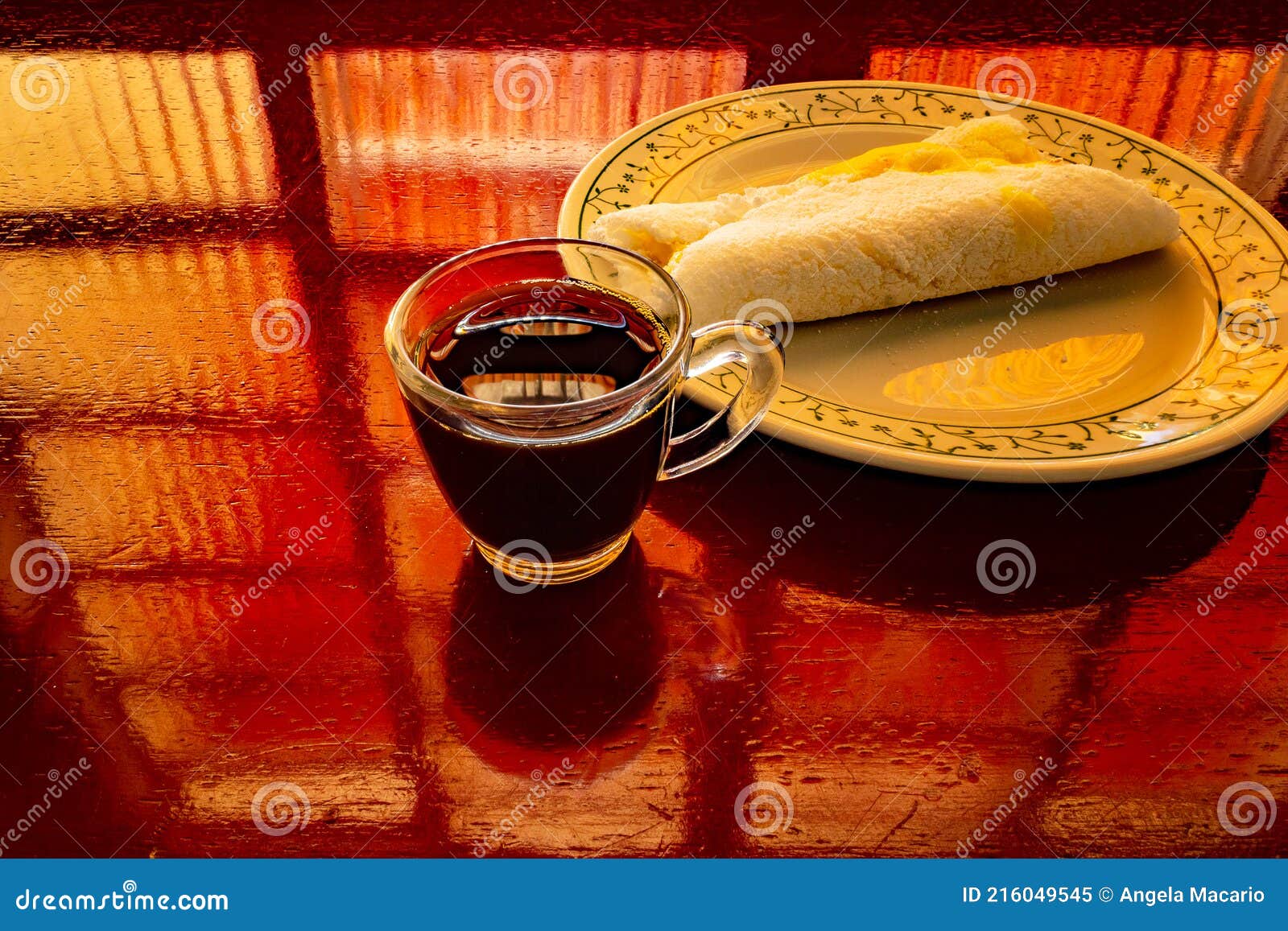 Tapioca in a Plate and a Cup with Coffee. Stock Image - Image of aroma ...