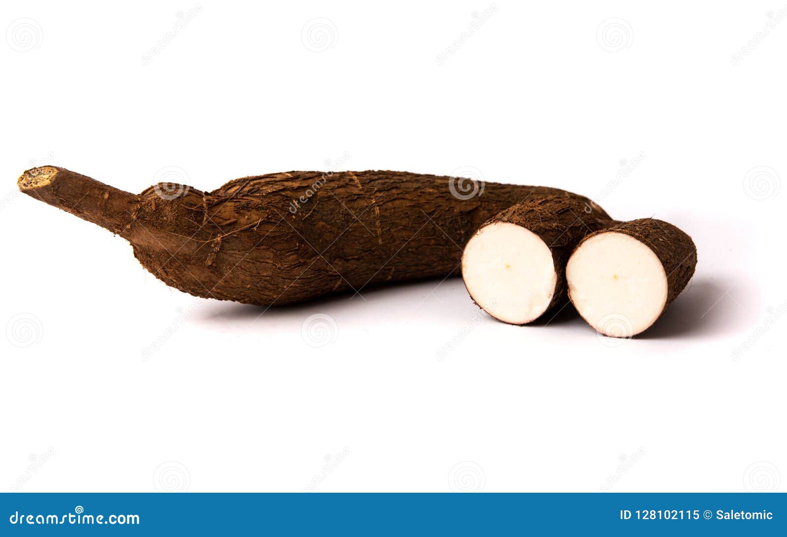 Tapioca Root on White Background Isolated Stock Image - Image of brown ...