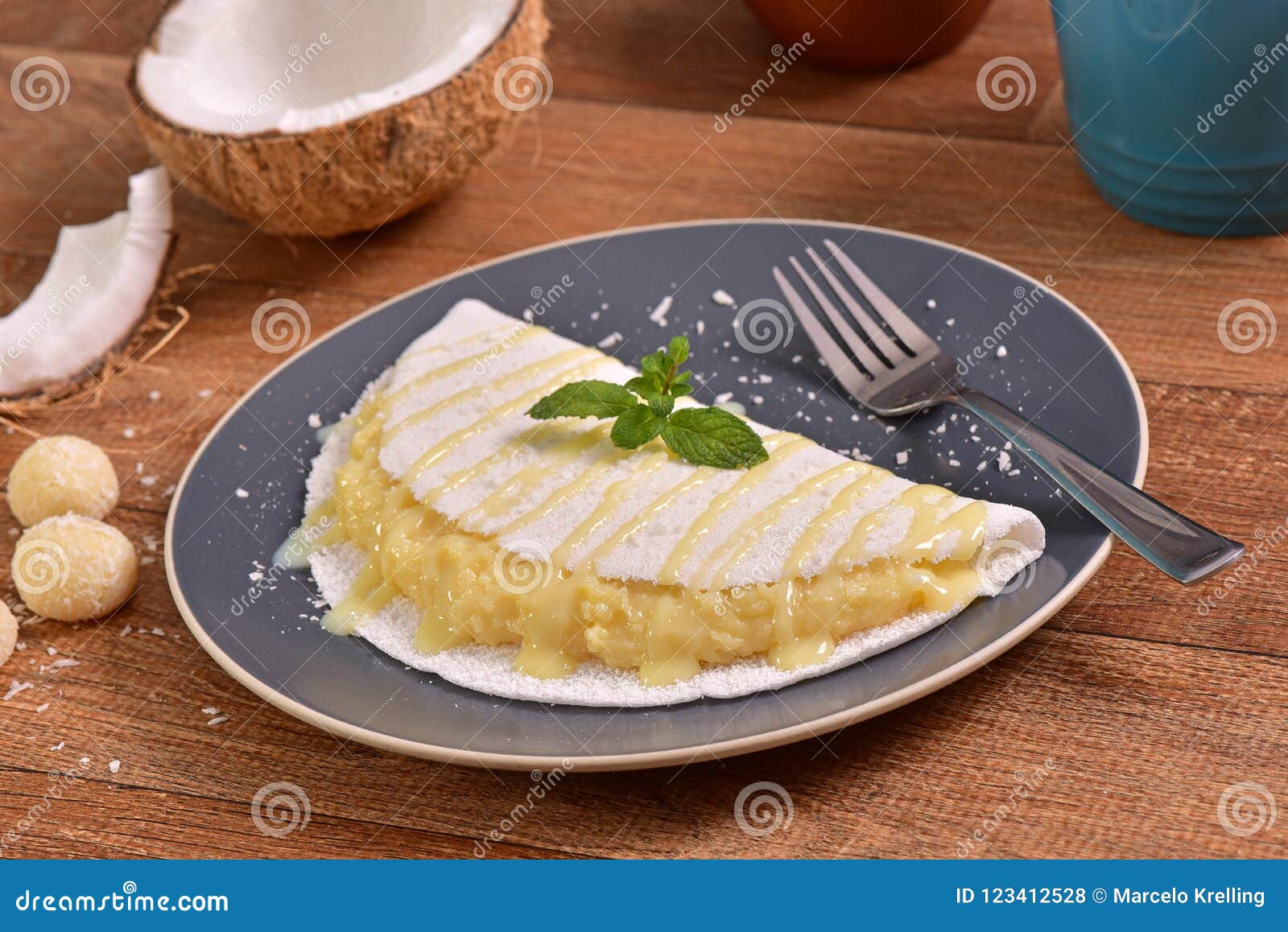 Tapioca Filled with Coconut Cream Stock Photo - Image of shades, cream ...