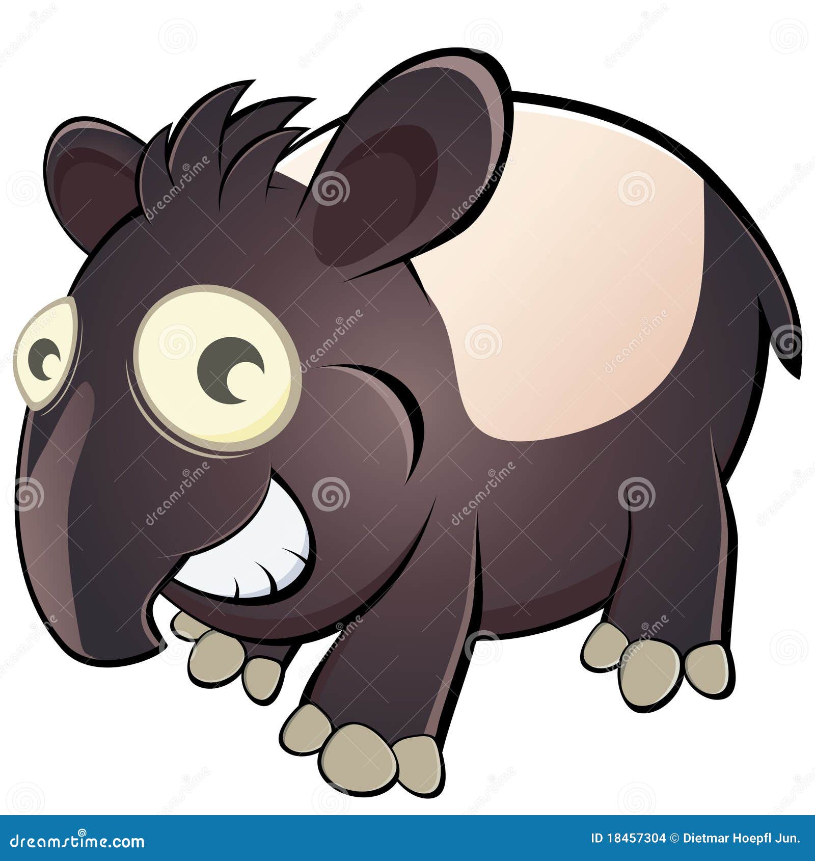 Tapir de la historieta ilustración del vector. Ilustración de blanco ...