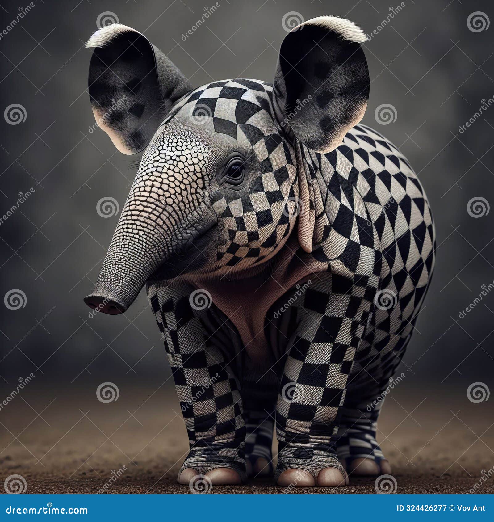 Tapir Fur Styled into a Checkered Pattern, Photo Vj ( Stock Image ...
