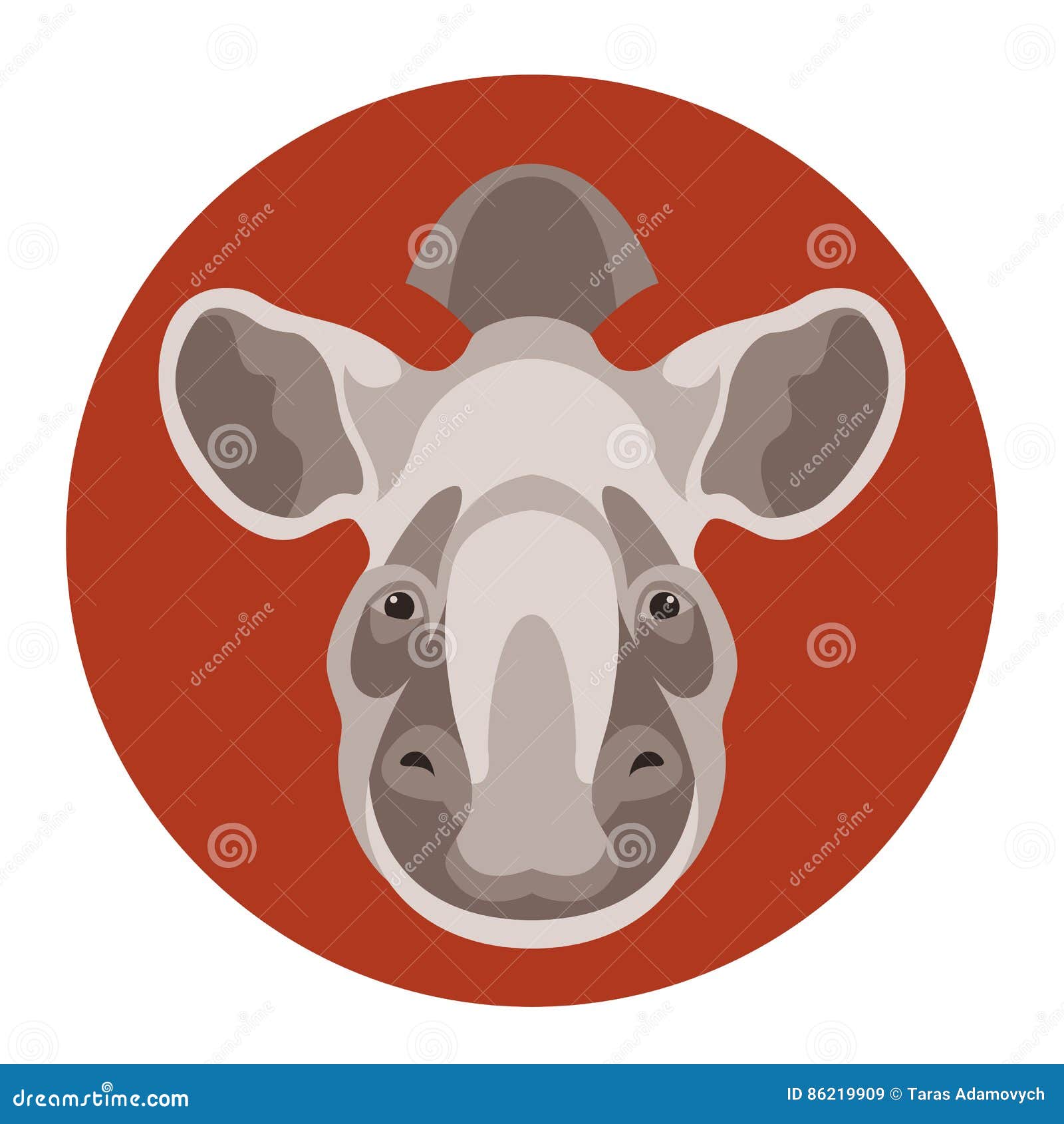 Tapir Head Face Vector Illustration Stock Vector - Illustration of ...