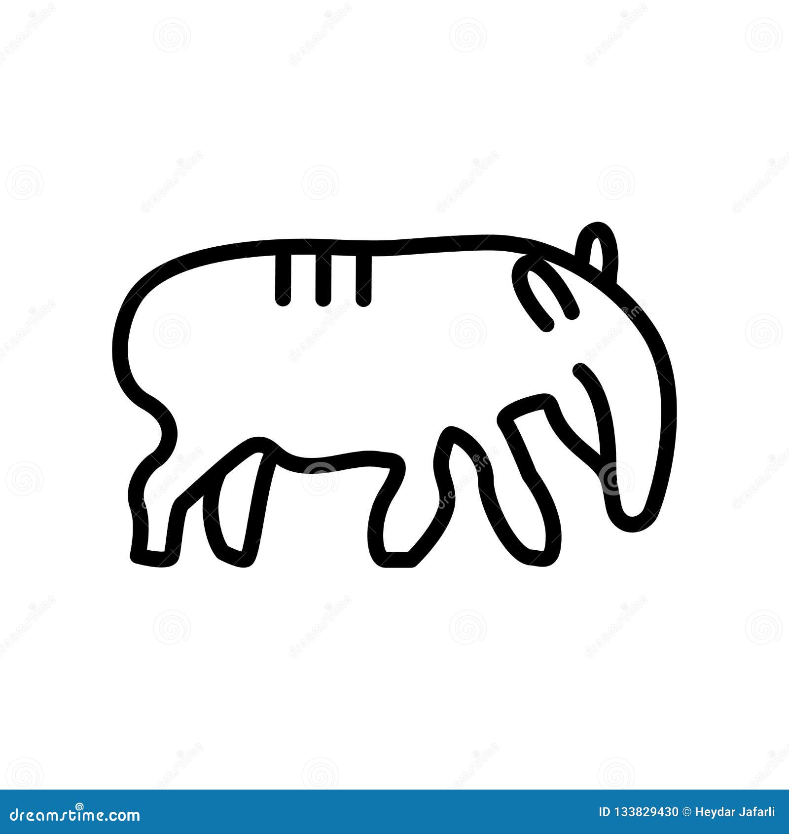 Tapir Footprint. Tapir Track. Herbivorous Animals From The Order Of ...