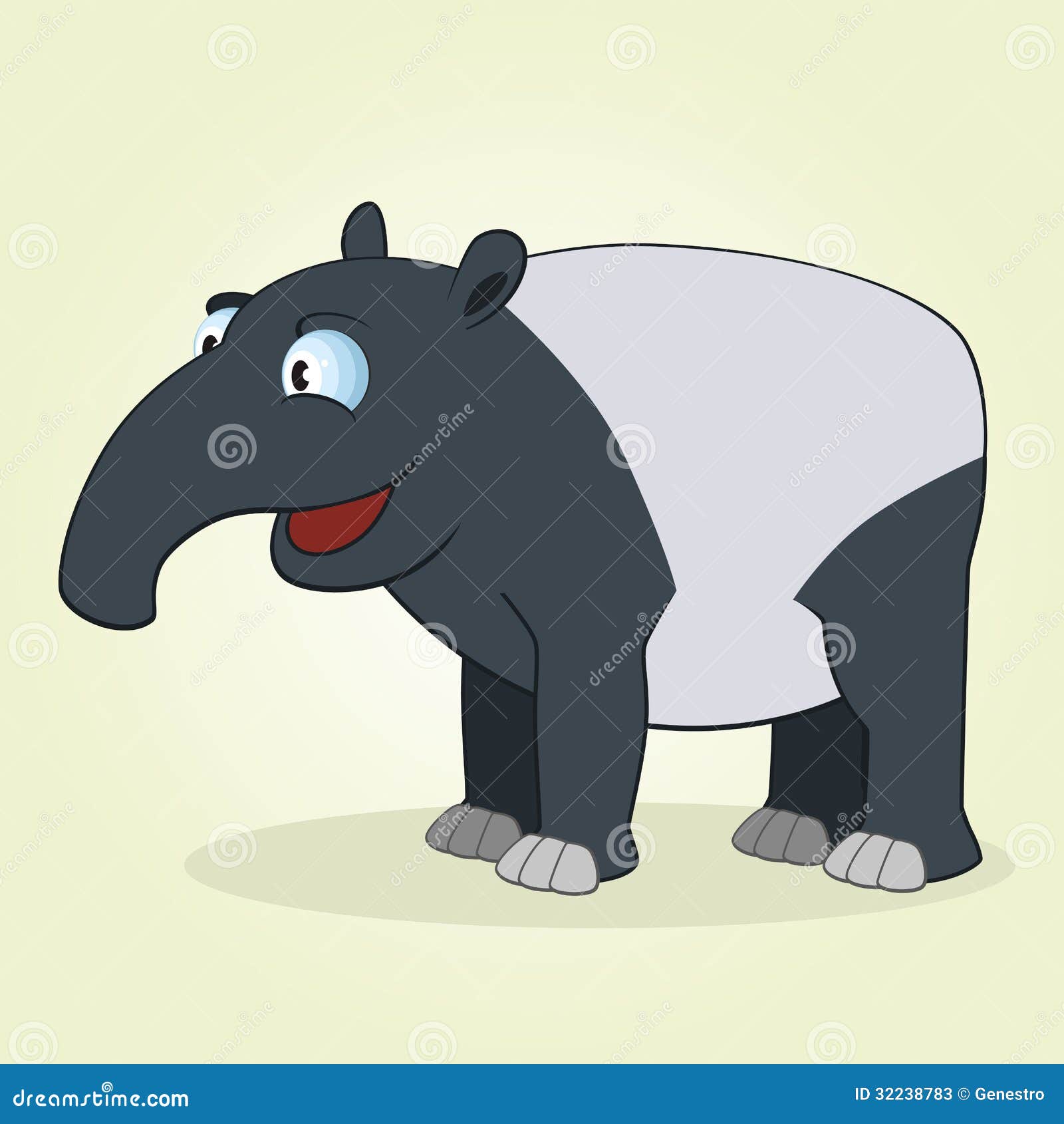 Tapir stock vector. Illustration of cheerful, sweet, black - 32238783