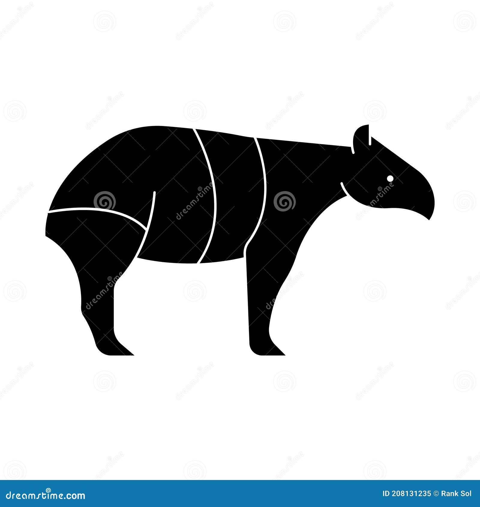 Tapir Isolated Vector Icon that Can Be Easily Modified or Edited Stock ...