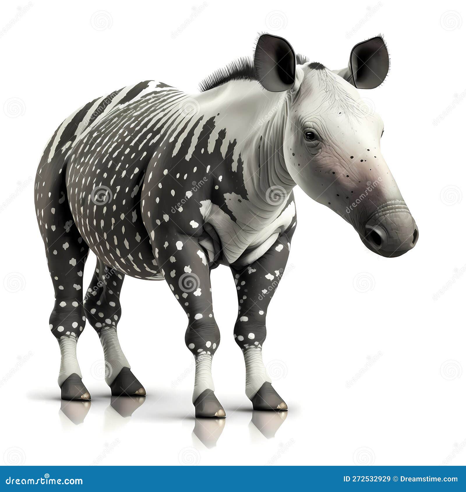 Tapir Isolated White. Generative AI Stock Illustration - Illustration ...