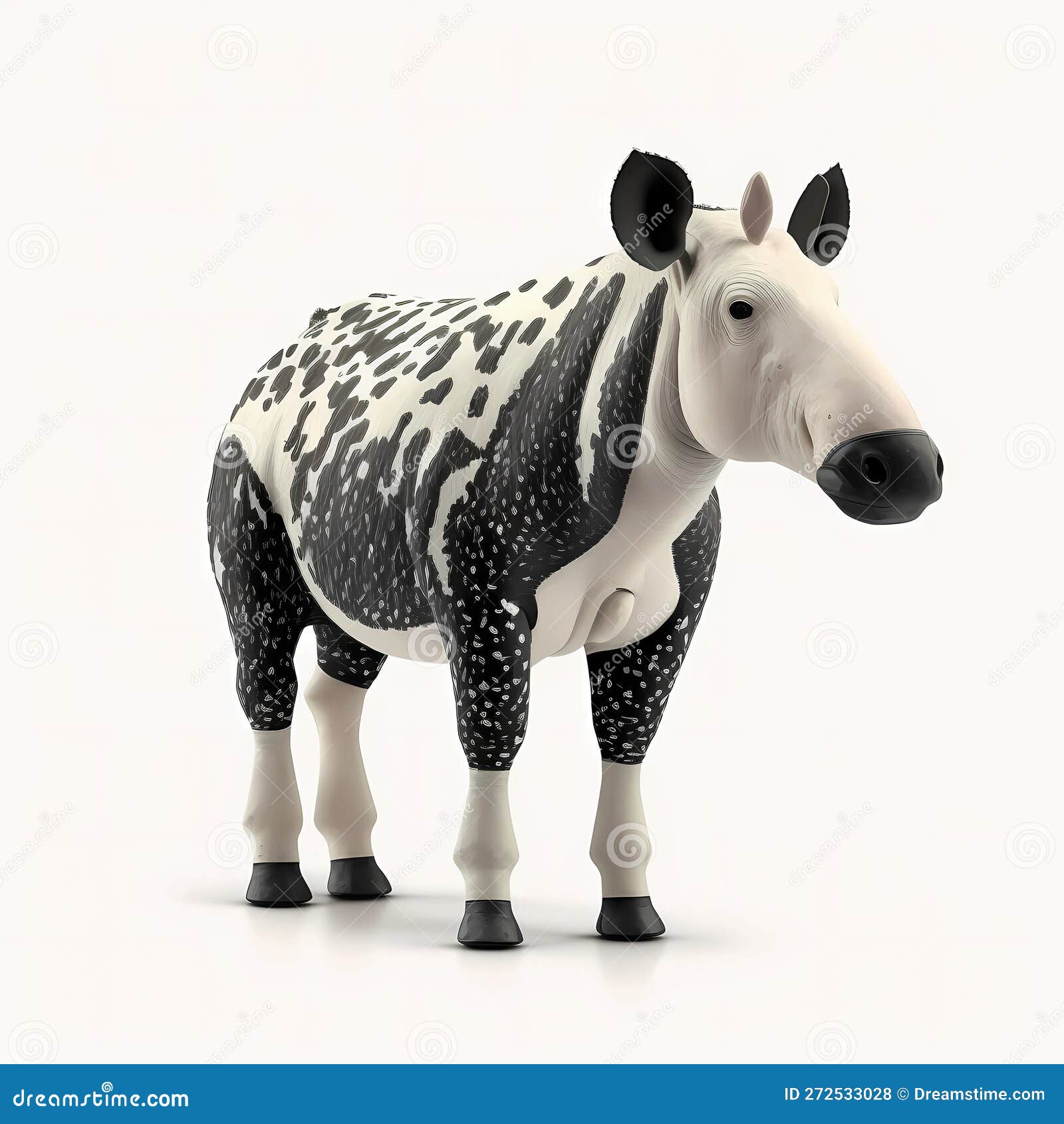 Tapir Isolated White. Generative AI Stock Illustration - Illustration ...